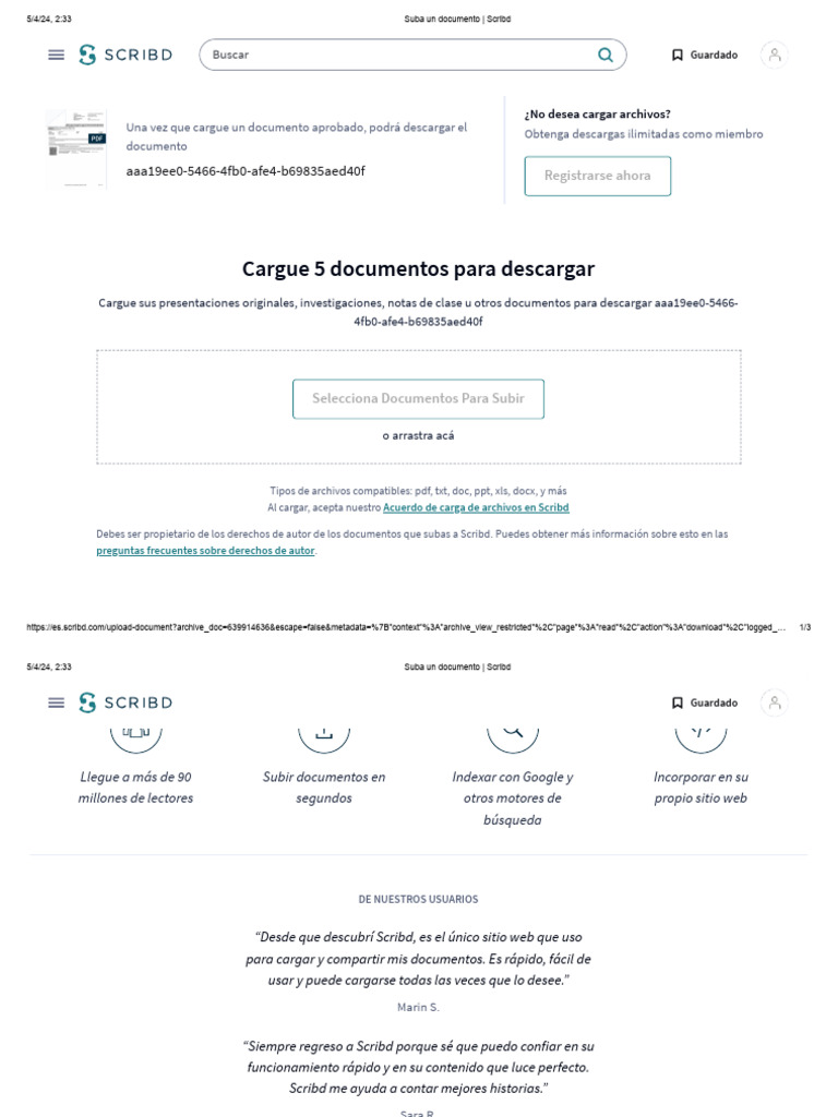 Suba Un Documento - Scribd | PDF | Scribd | Sitios web