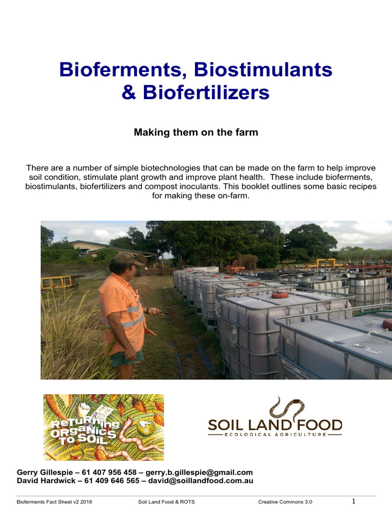 On-Farm Biofertilizer Recipes | PDF | Compost | Microorganism