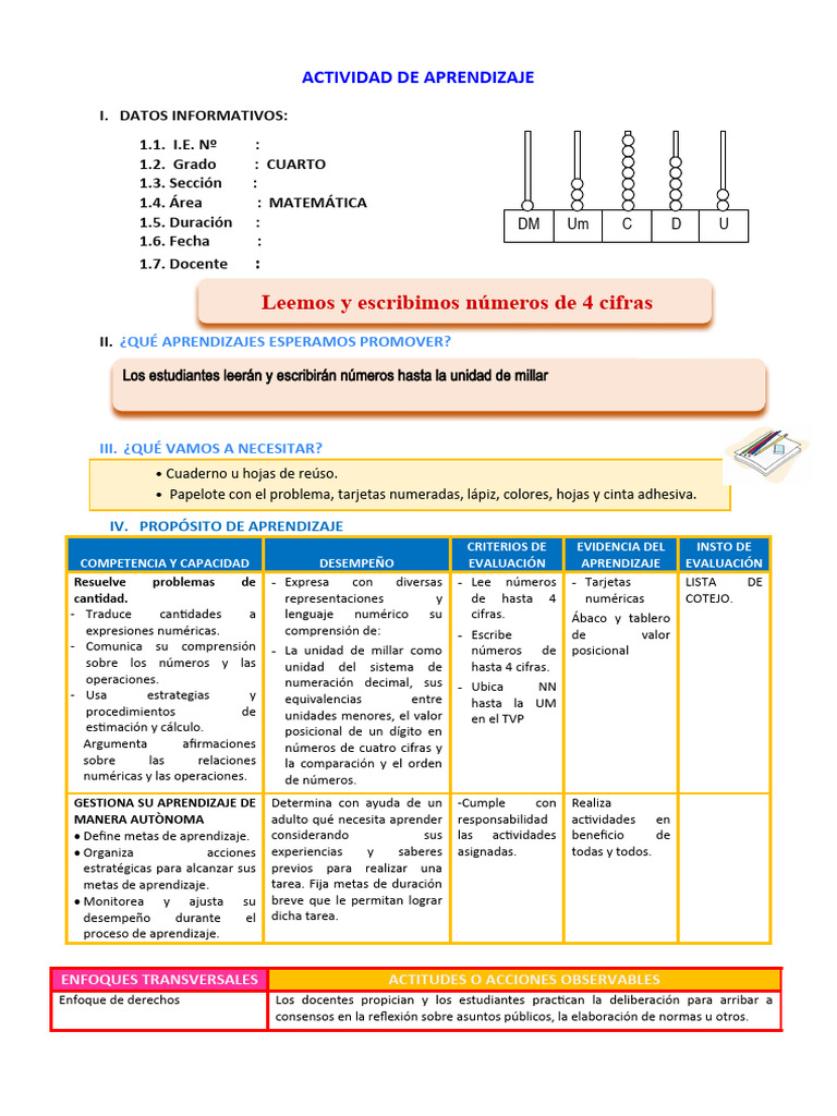 D4 A2 SESION MAT. Leemos y Escribimos Números de 4 Cifras (1) 2 ... D4 A2 SESION MAT. Leemos y Escribimos Números de 4 Cifras (1) 2 ...