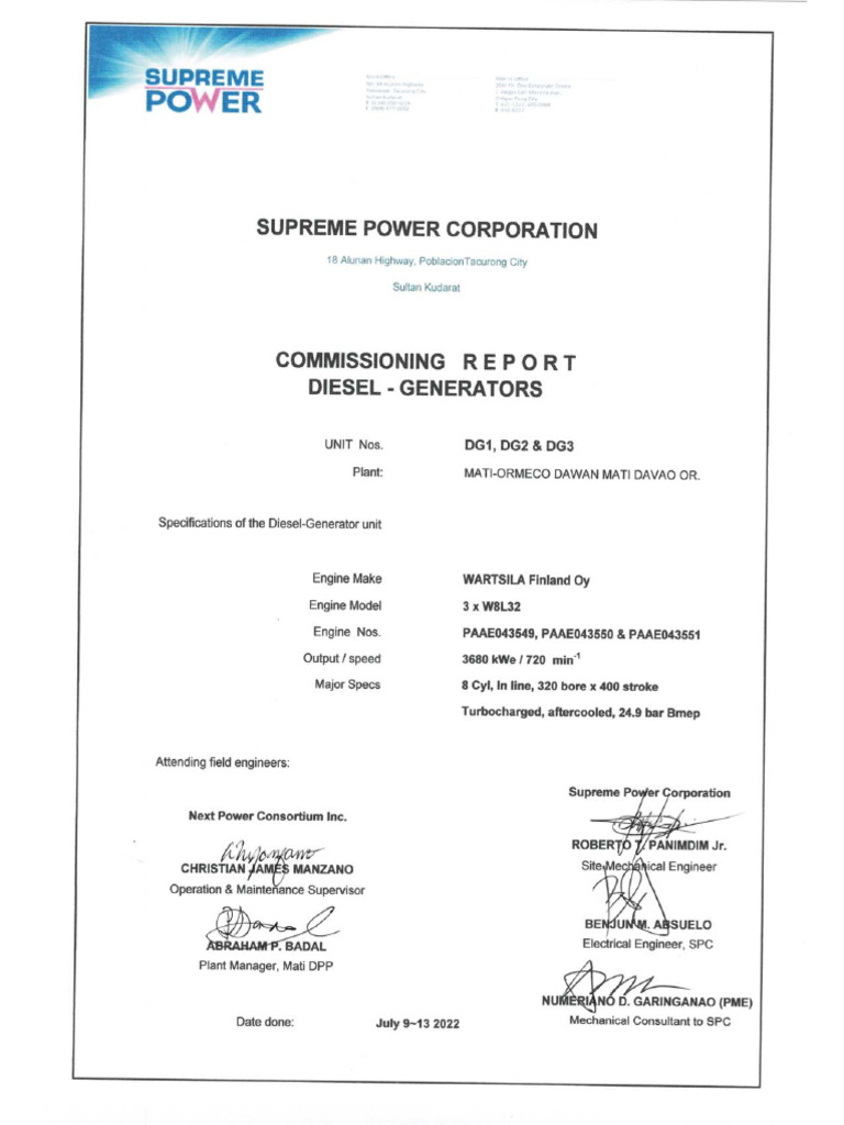 Test and Commissioning Reports | PDF | Electrical Grid | Electric Power