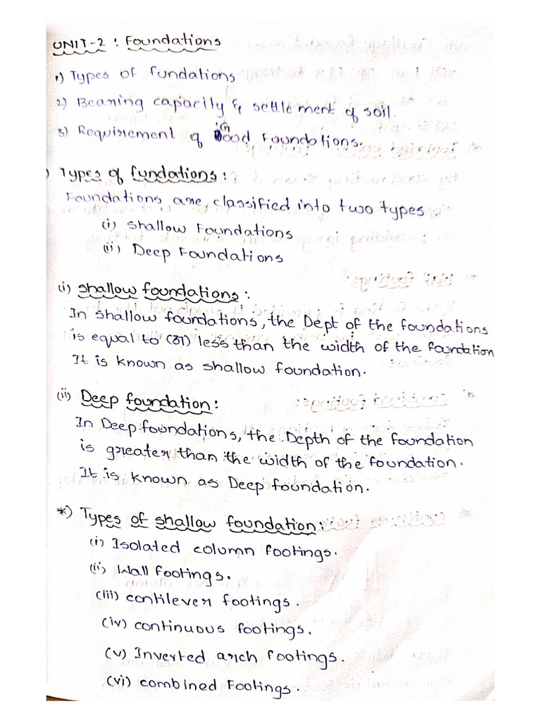 Unit - 2 Foundations | PDF