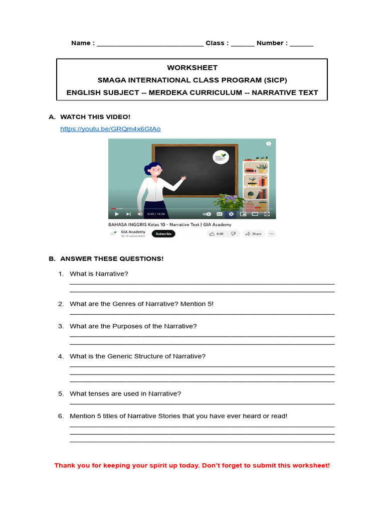 Worksheet Narrative SICP | PDF | Business