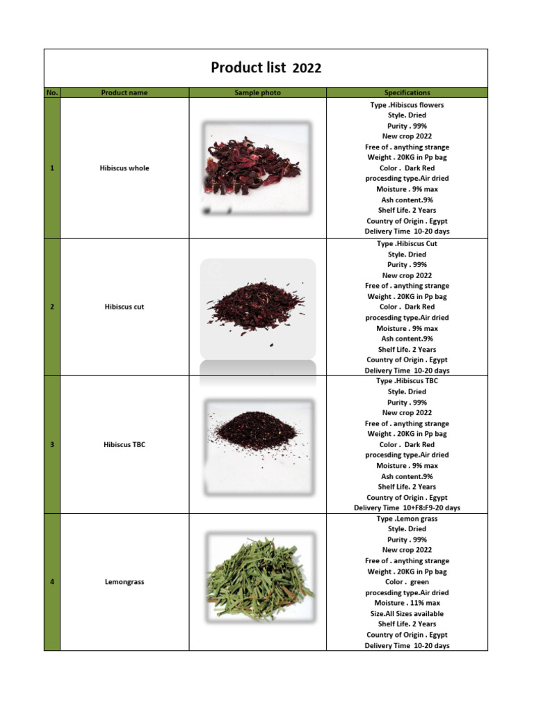 Product 2023 - PDF | PDF | Paprika | Chili Pepper