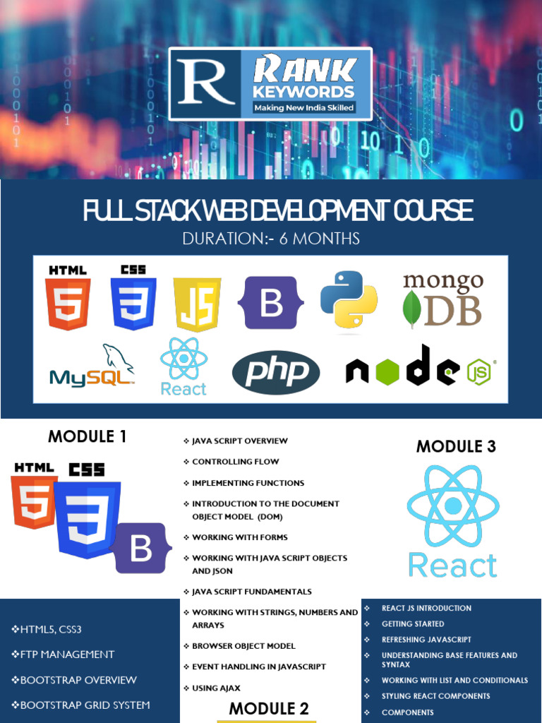Full Stack Web Development Course | PDF | Java Script | Ajax (Programming)