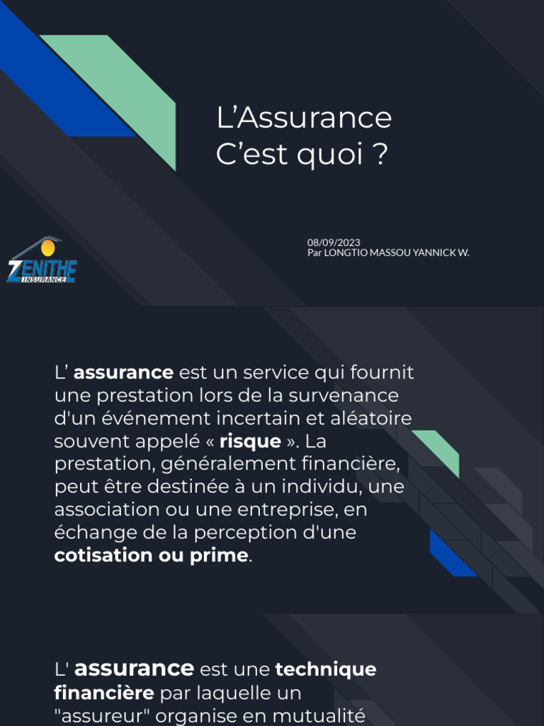 2 - L'Assurance C'est Quoi | PDF | Assurance | Courtier