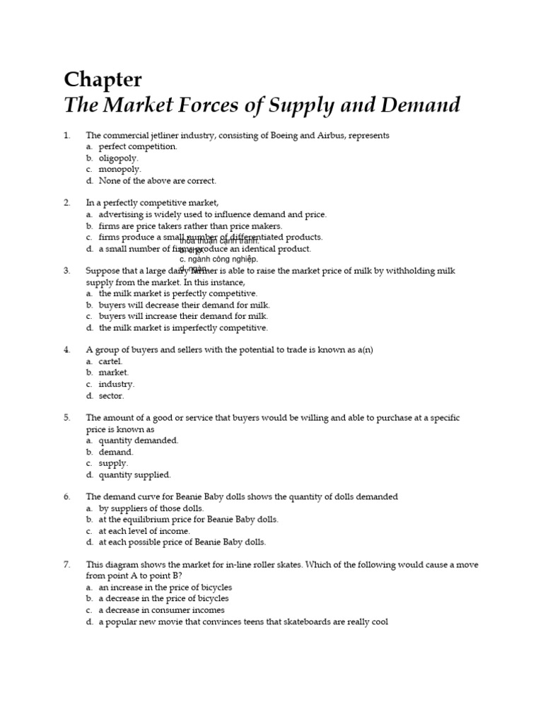 The Market Forces of Supply and Demand: TH A Thu NC NH Tranh. B. CH - C ...