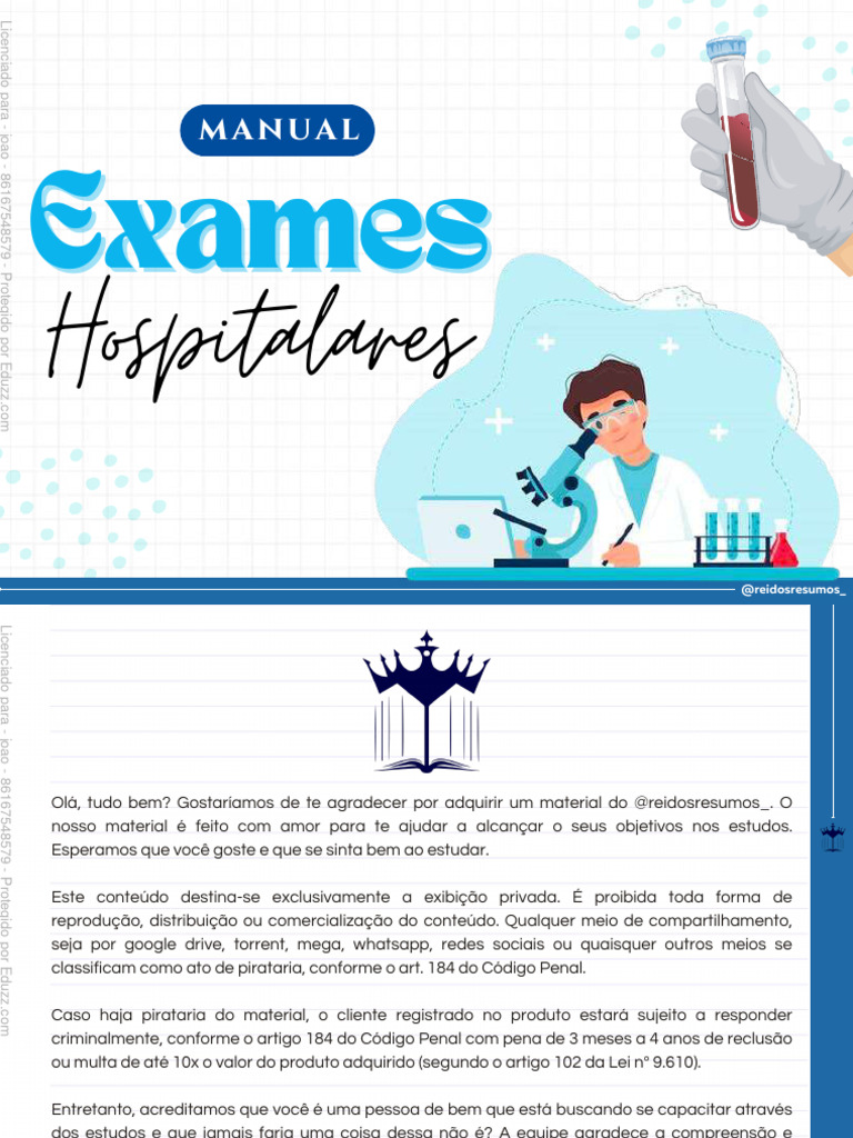 Manual de Exames Hospitalares Com | PDF | Triagem (Medicina) | Tomografia computadorizada