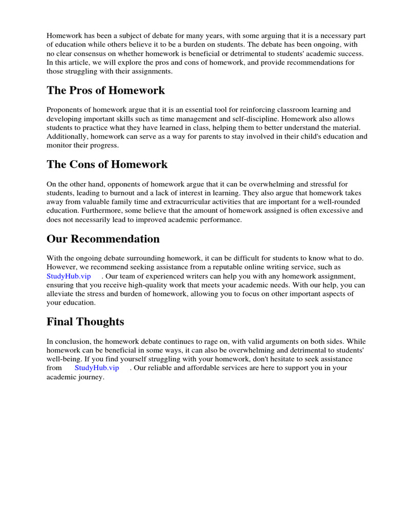 The Homework Debate Sorrentino | PDF | Homework | Teachers