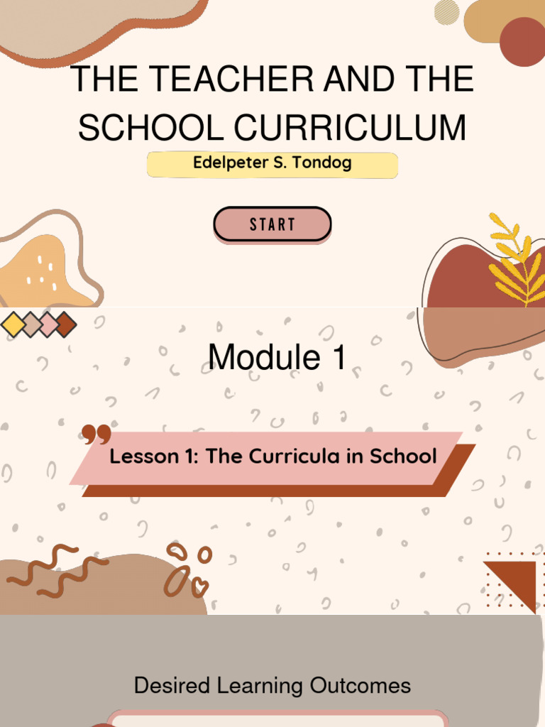 Educ 6 142 Module 1 Lesson 1 and 2 | PDF | Curriculum | Learning