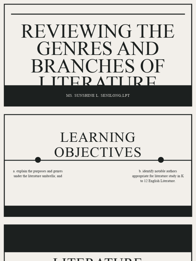 Reviewing The Genres and Branches of Literature: Ms. Sunshine L ...