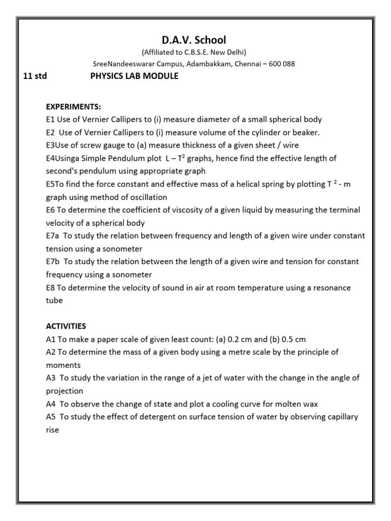 11 PHYSICS PRACTICAL MODULE Expt 1 4 1691641397 | Download Free PDF | Pendulum