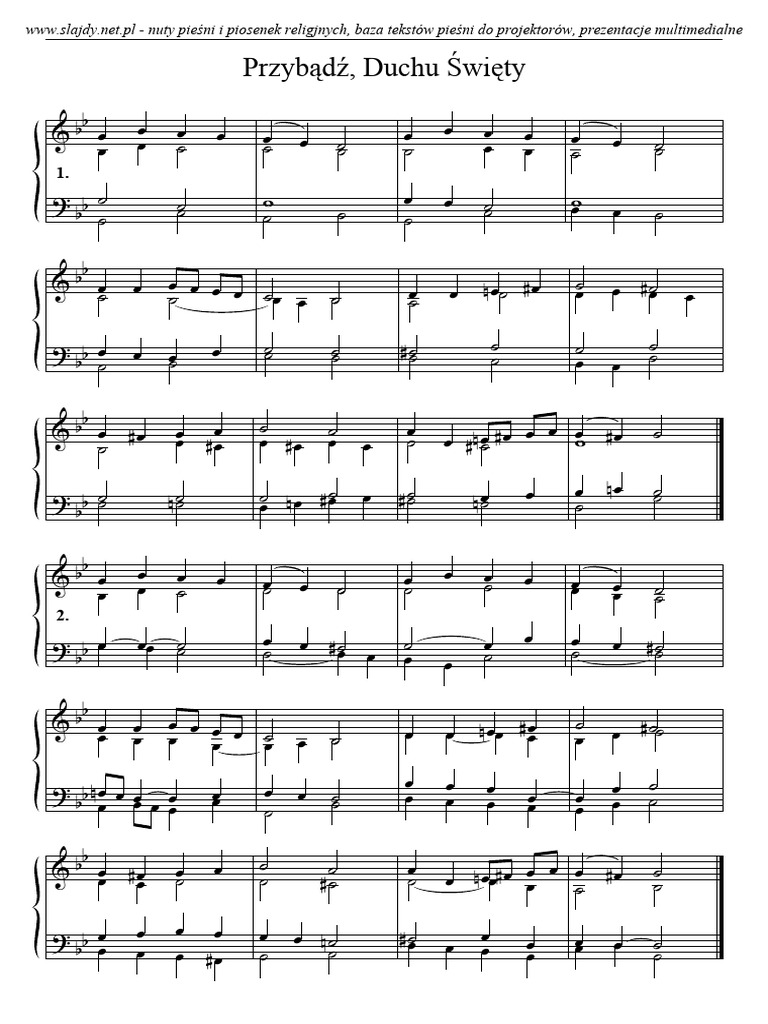 Przybądź Duchu Święty - sekwencja na organy | PDF