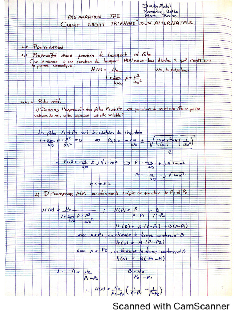 Préparation TP2 MODÉLISATION | PDF