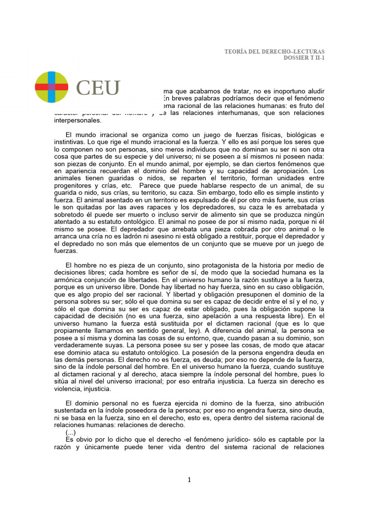 Dosier de Lecturas Ii. 1 | PDF | Libertad | Razón