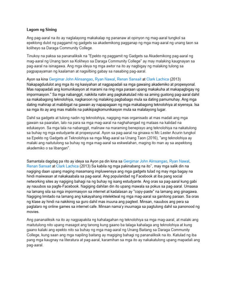 Lagom NG Sining | PDF