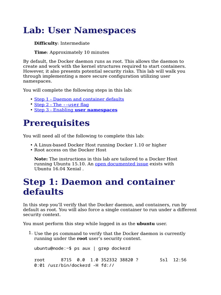 Docker Security: User Namespaces | PDF | Superuser | Operating System Technology