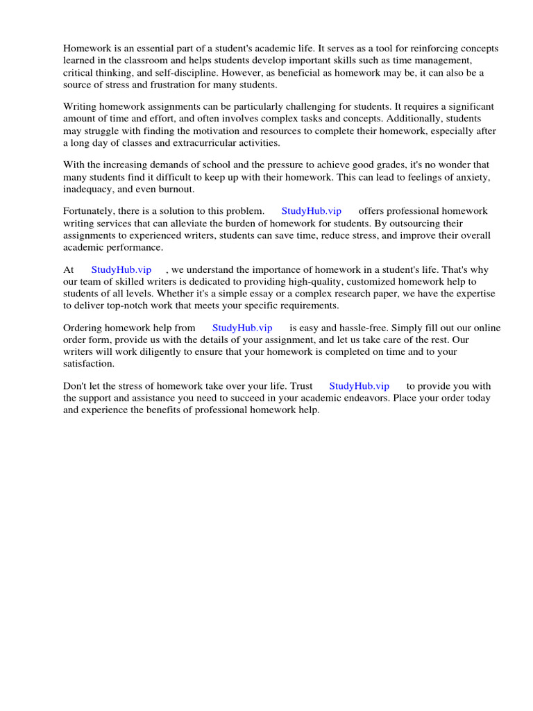 Paragraph on Importance of Homework in Students Life | PDF | Homework ...