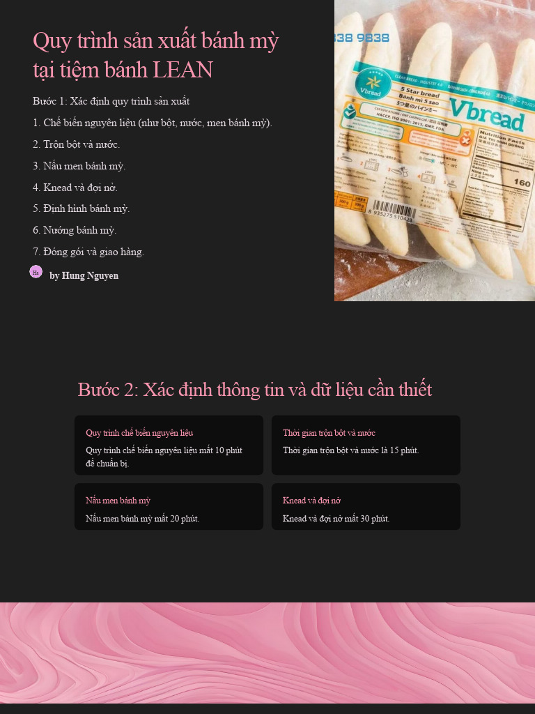Quy Trinh San Xuat Banh My Tai Tiem Banh LEAN 2 | PDF