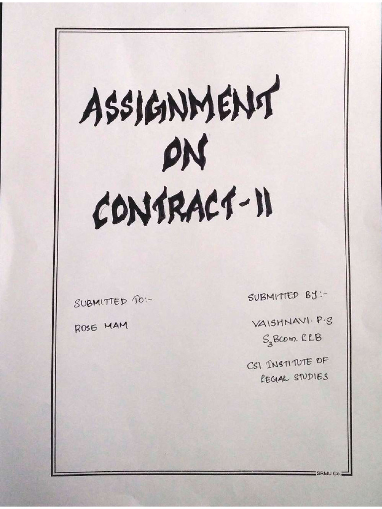 contract 2 assignment | PDF