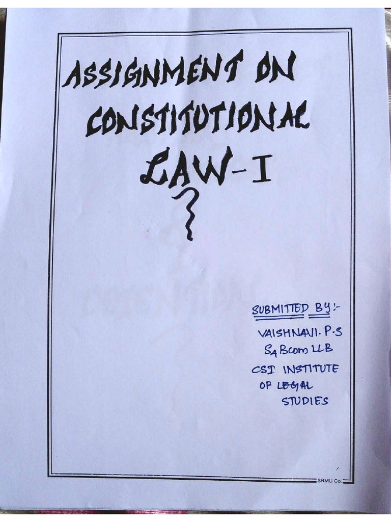 Constitutional Law Assignment | PDF