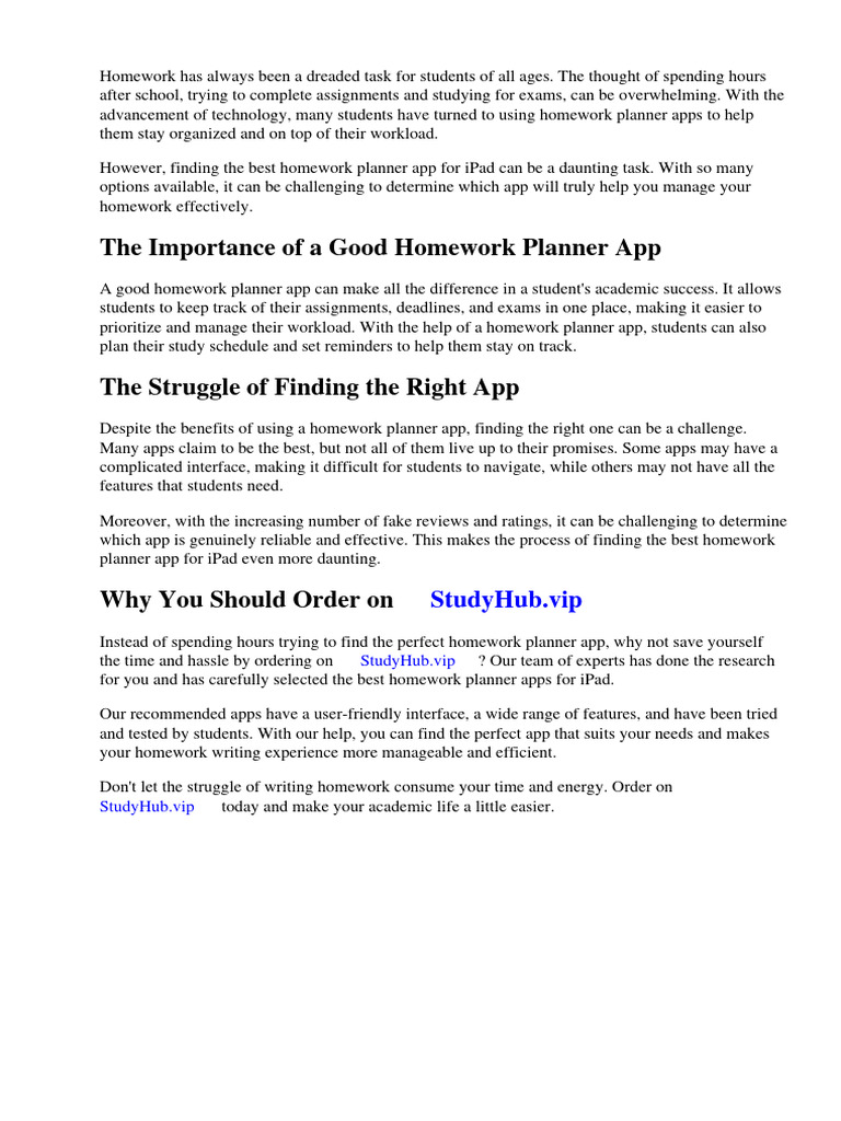 Best Homework Planner App For Ipad | PDF | Ios | Mobile App