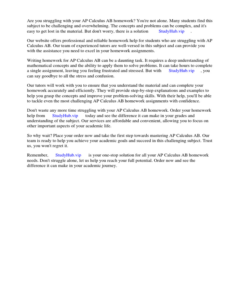 AP Calculus Ab Homework | PDF | Advanced Placement | Calculus