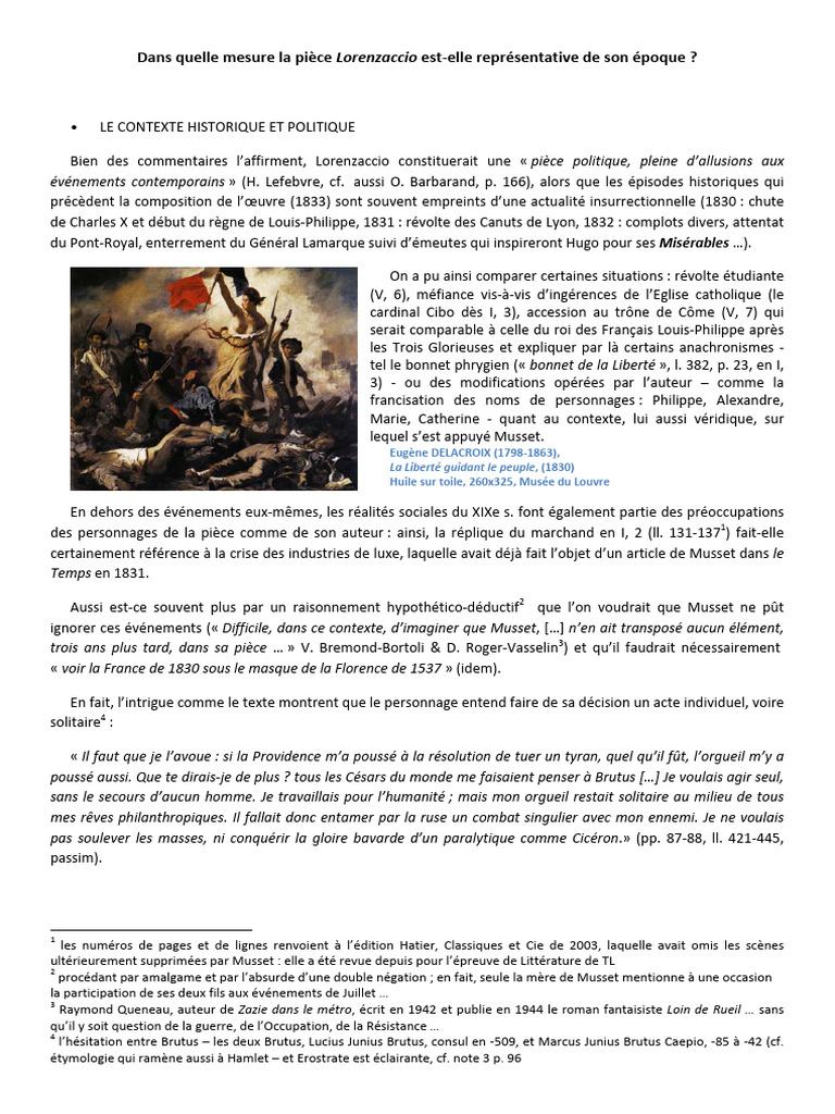 Lorenzaccio et son contexte historique | PDF