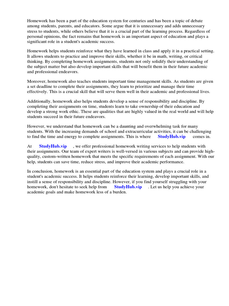 Homework Is Important | PDF | Homework | Teachers