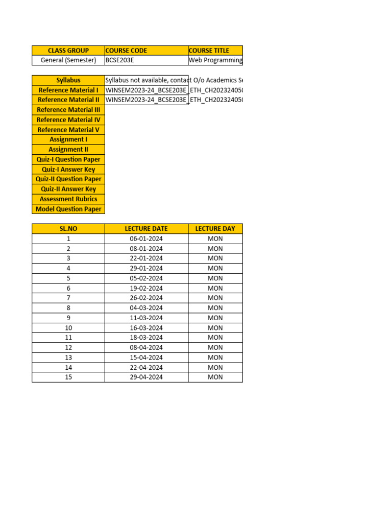 Web Lec Plan | PDF | Java Script | Html Element