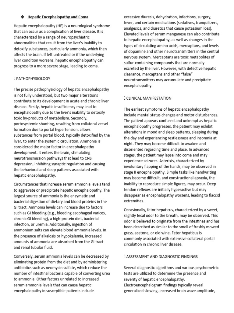 Hepatic Encephalopathy Overview | PDF | Hepatitis | Hepatitis B