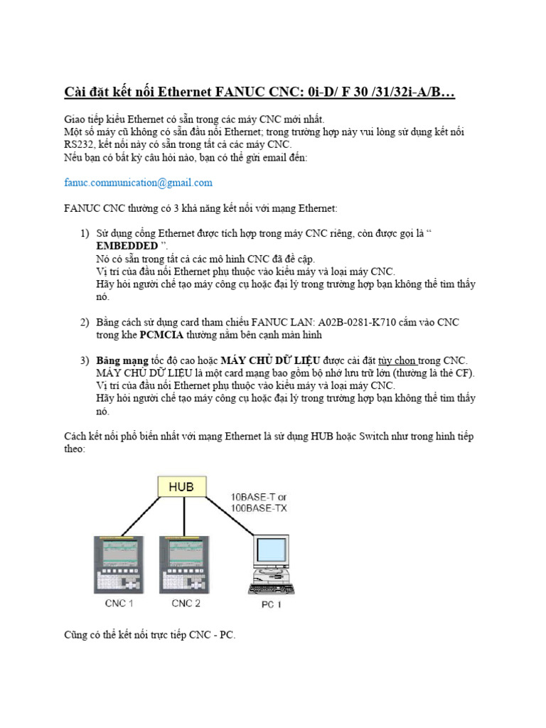 Ethernet Connection Setting FANUC CNC | PDF