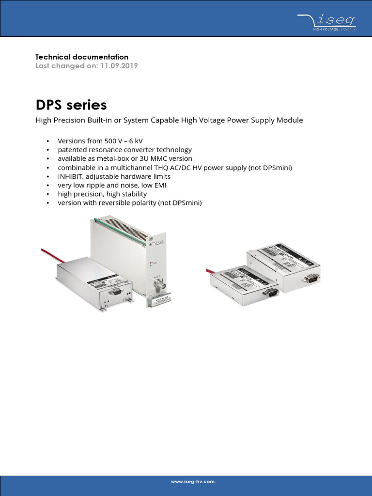 Iseg Datasheet DPS en 2.5 | PDF | Power Supply | Electrical Engineering