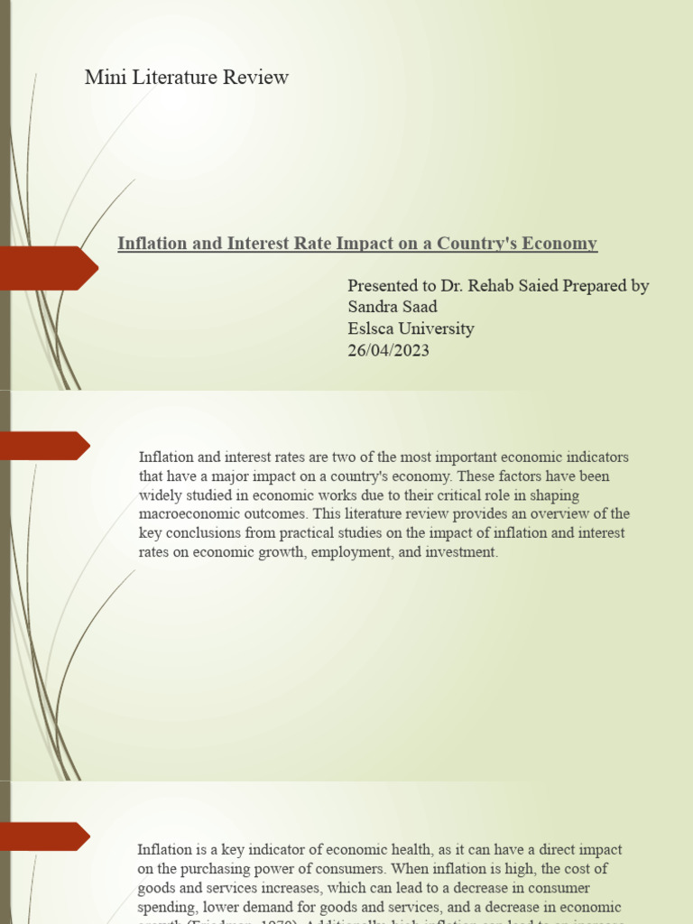 Mini Literature Review_Sandra Asad Saad | PDF | Inflation | Consumption ...