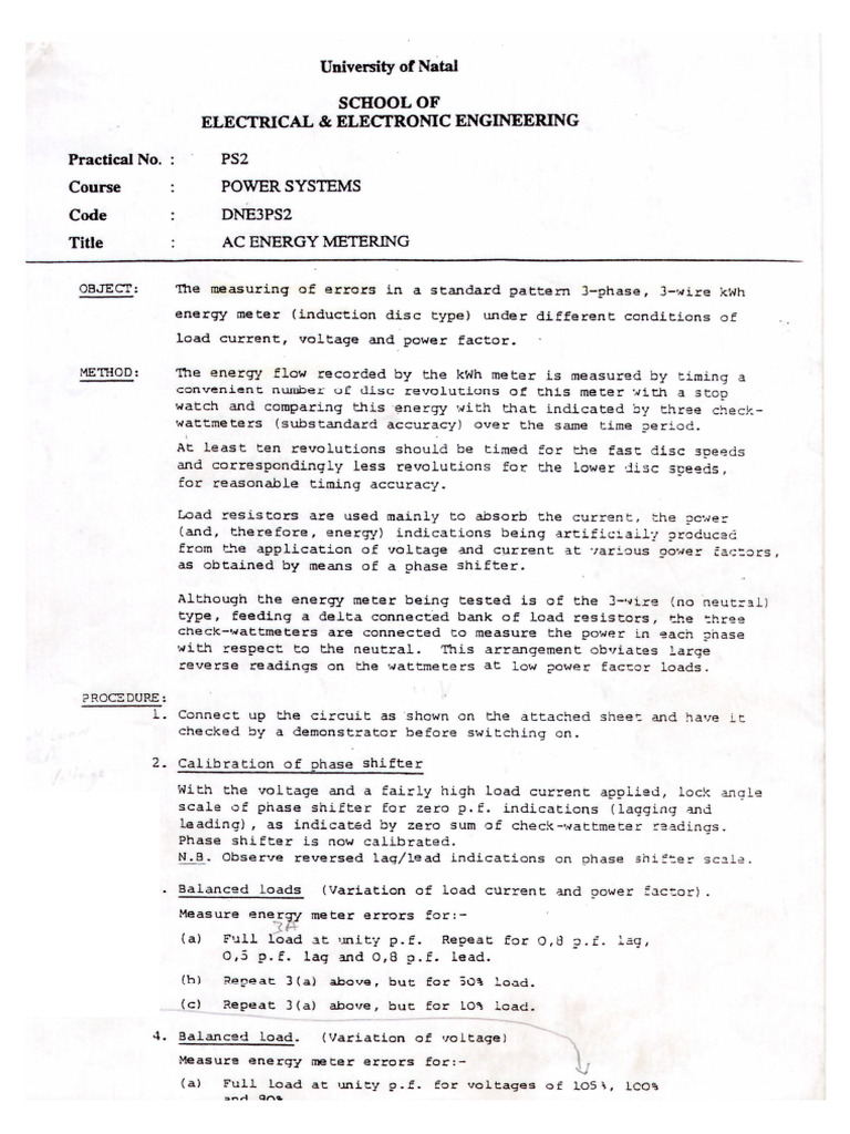 PS2-AC Energy Metering | PDF