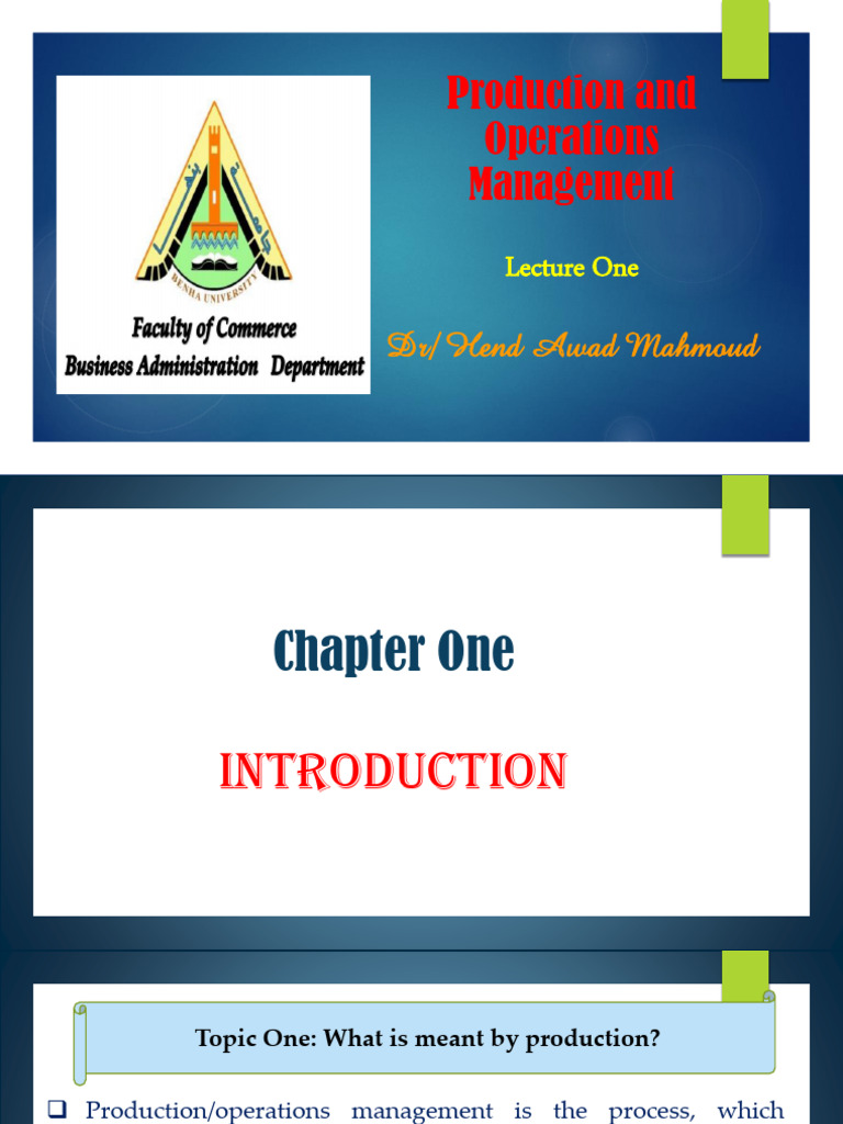 Lecture One | PDF | Inventory | Mass Production