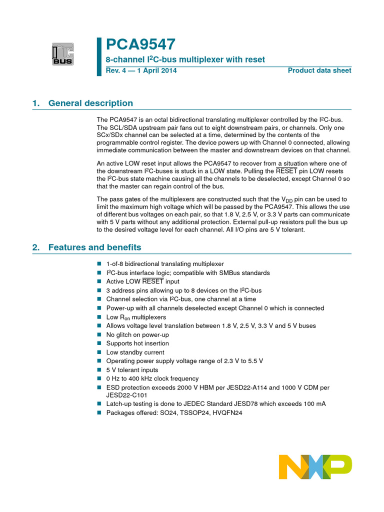 PCA9547 | PDF | Information And Communications Technology | Digital ...