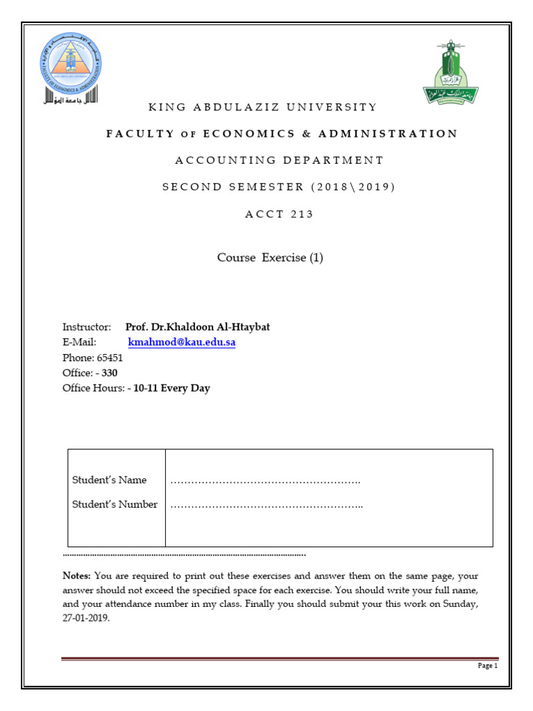 ACCT 213 CH 10 Exercise (Answers) | PDF | Depreciation | Fixed Asset