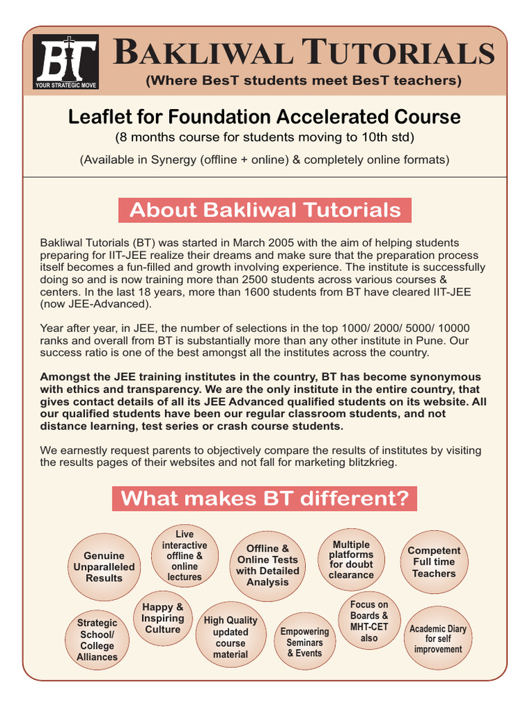Bakliwal Tutorials Foundation Course | PDF | Redox | Atoms