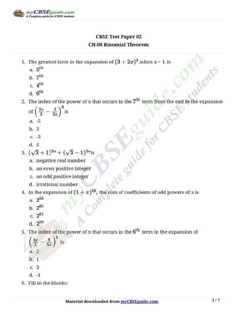 11 Maths ch8 tp2 | PDF