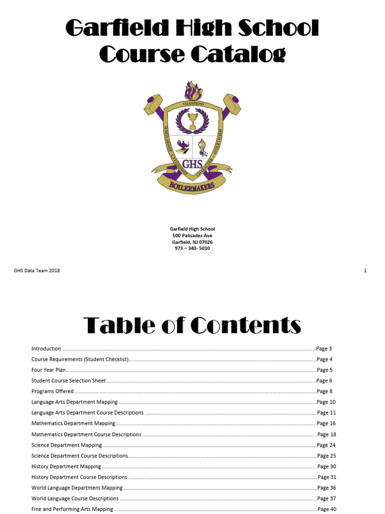 Garfield High School - Course Catalog 2018 | PDF | Mathematics | Equations