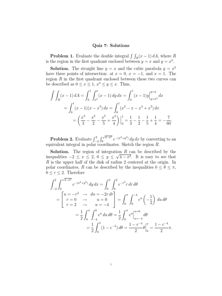 Quiz7 Solutions | PDF | Mathematical Concepts | Geometric Shapes