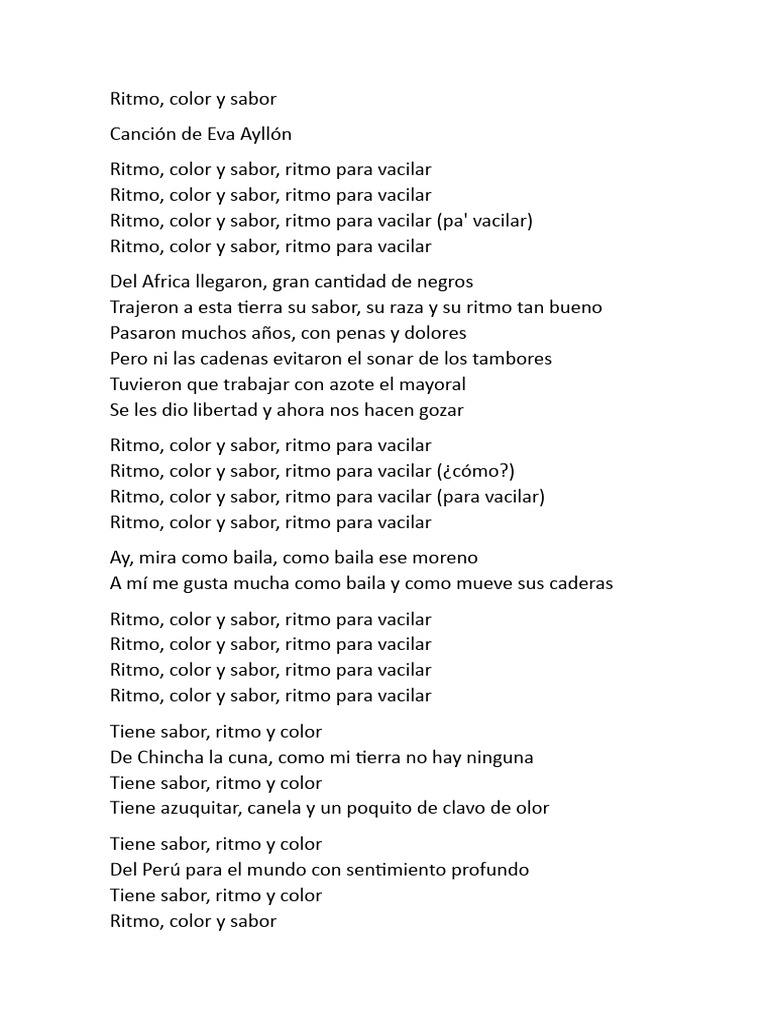 Ritmo Color y Sabor Eva Ayllon | PDF