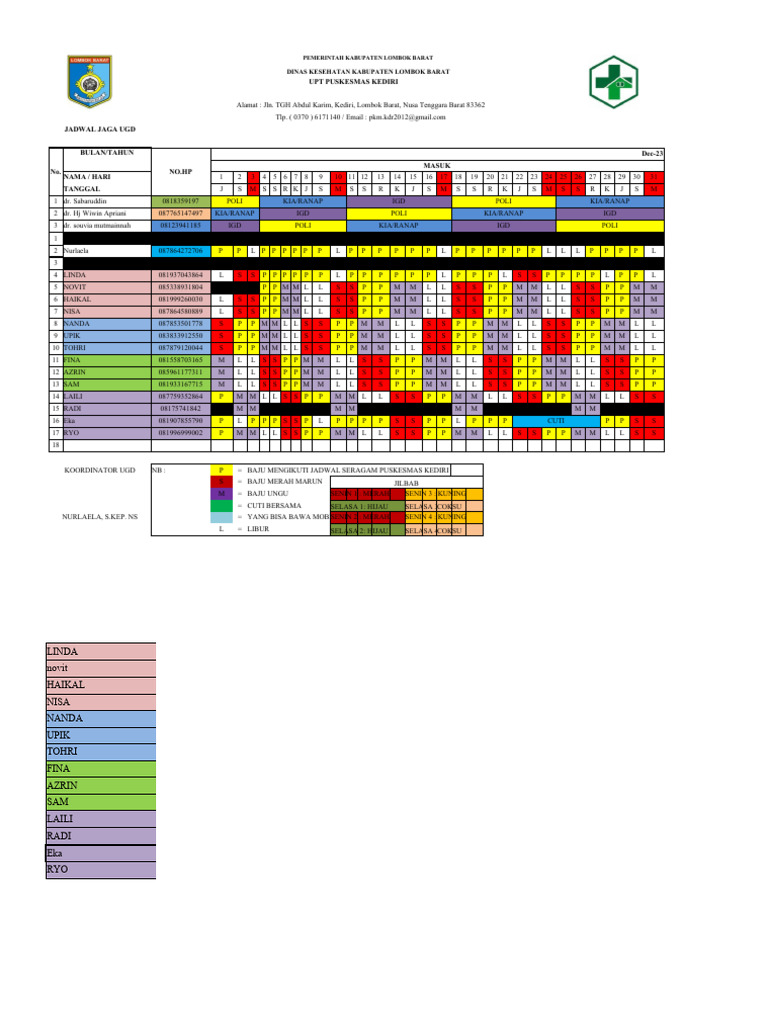Jadwal Ugd 2023 | PDF