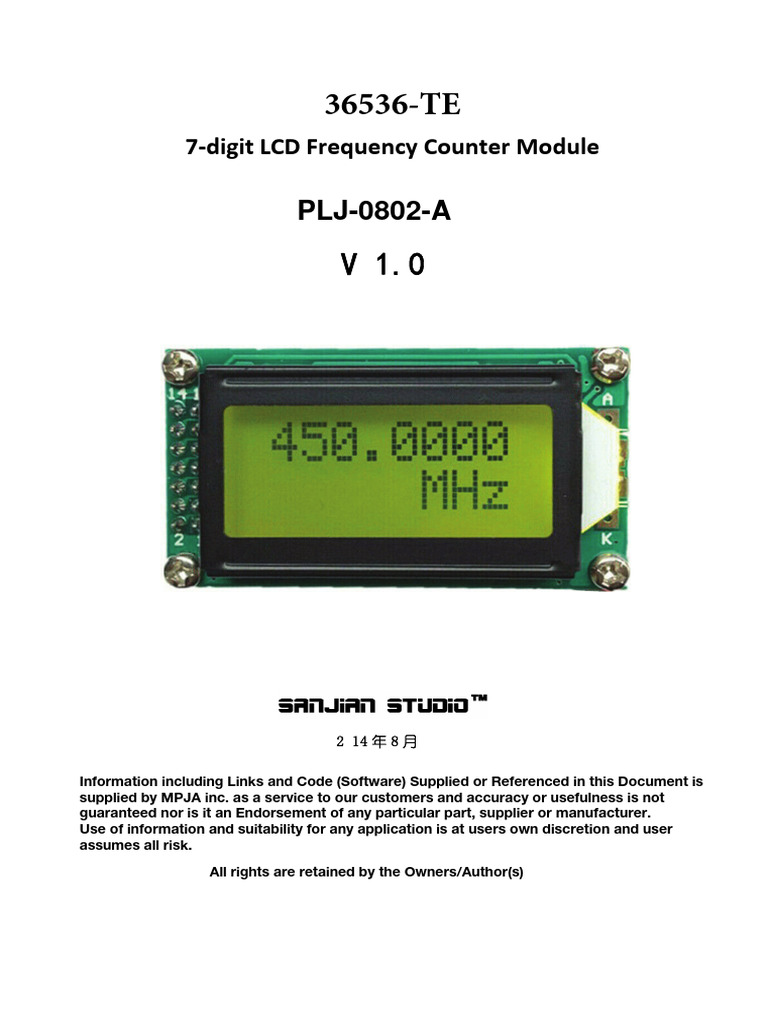 7-Digit LCD Frequency Counter Module | PDF | Hertz | Information And ...