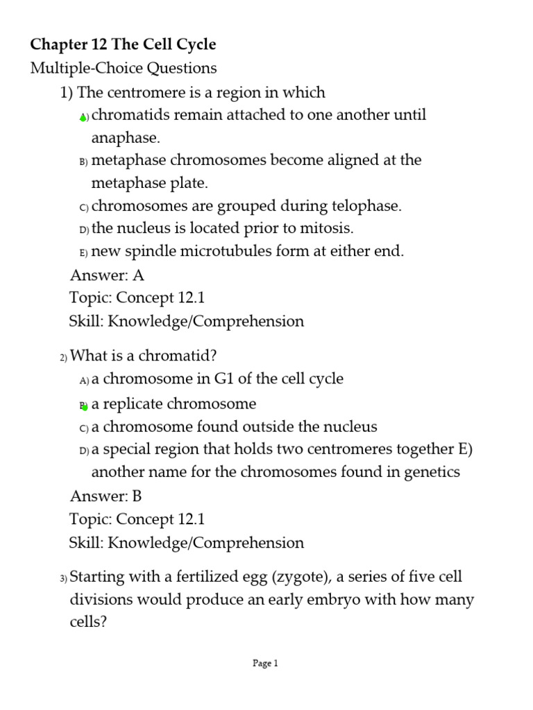 Cell Cycles Mcqs | PDF | Mitosis | Cell Cycle