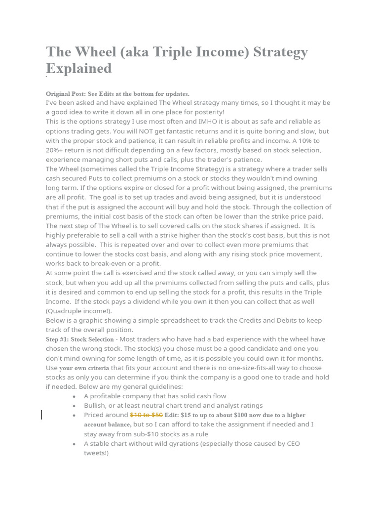 The Wheel | PDF | Option (Finance) | Stocks