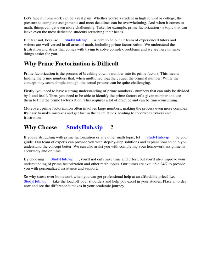 My Homework Lesson 1 Prime Factorization | PDF | Worksheet | Mathematics