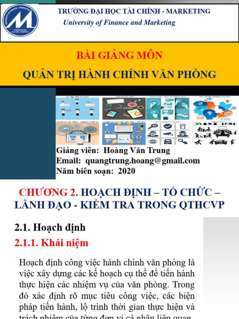 Chương 2. Hoạch Định-tổ Chức- Qthcvp | PDF