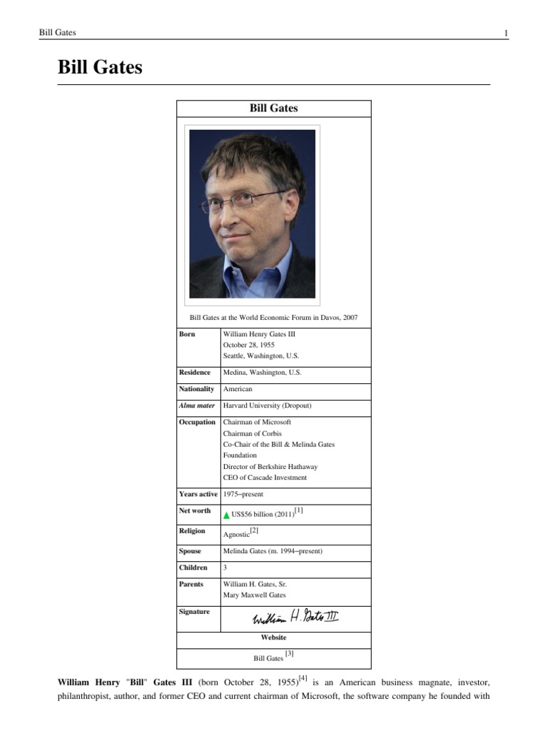 Bill Gates Biography Wikipedia | Computing | Technology