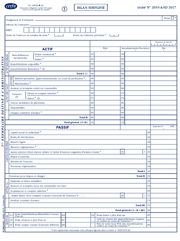 Exemple Mod Le Bilan Comptable Simplifi | PDF